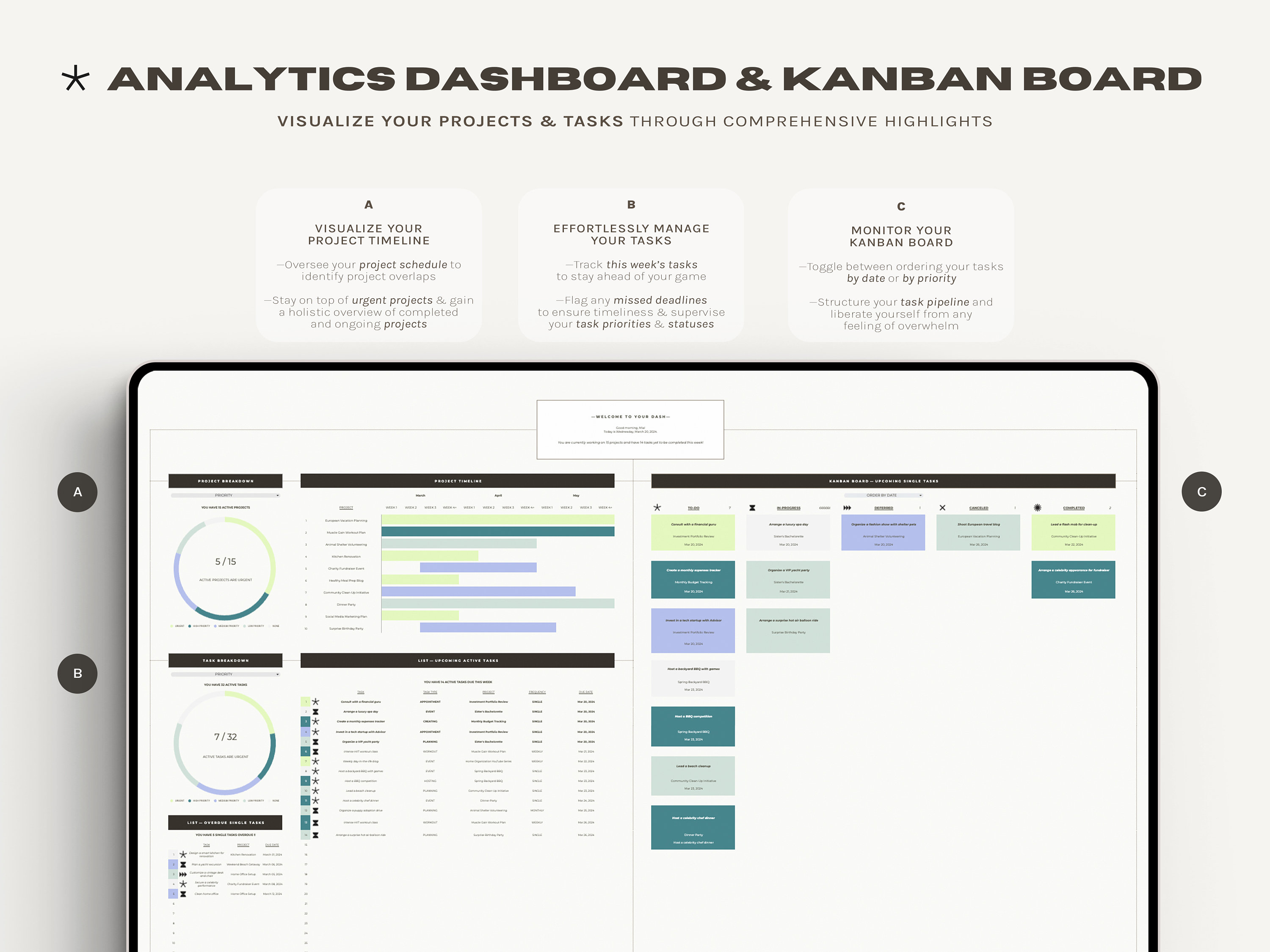 Task Tracker Dashboard and Calendar | Kanban Board | to Do List ...