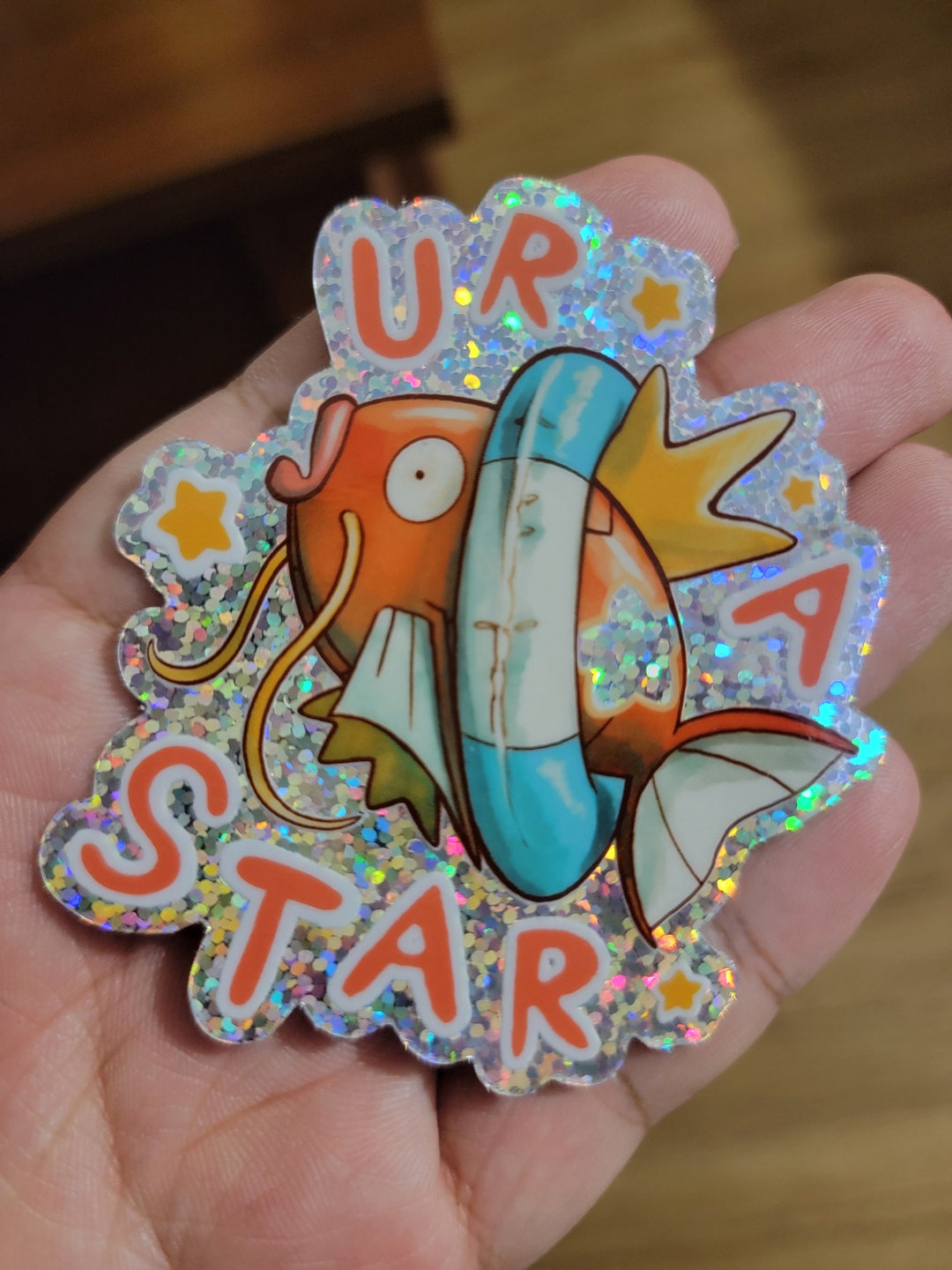 Pokemon Concierge Magikarp Glitter Sticker - Etsy