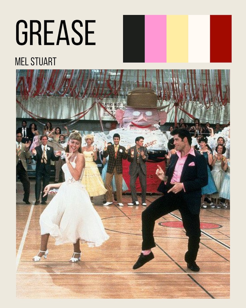 Grease Minimalist Aesthetic Movie Print Wall Decoration - Etsy