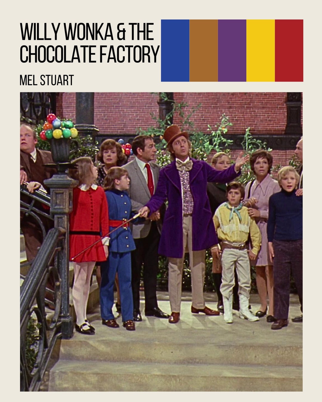 Willy Wonka and the Chocolate Factory Minimalist Aesthetic Movie Print ...