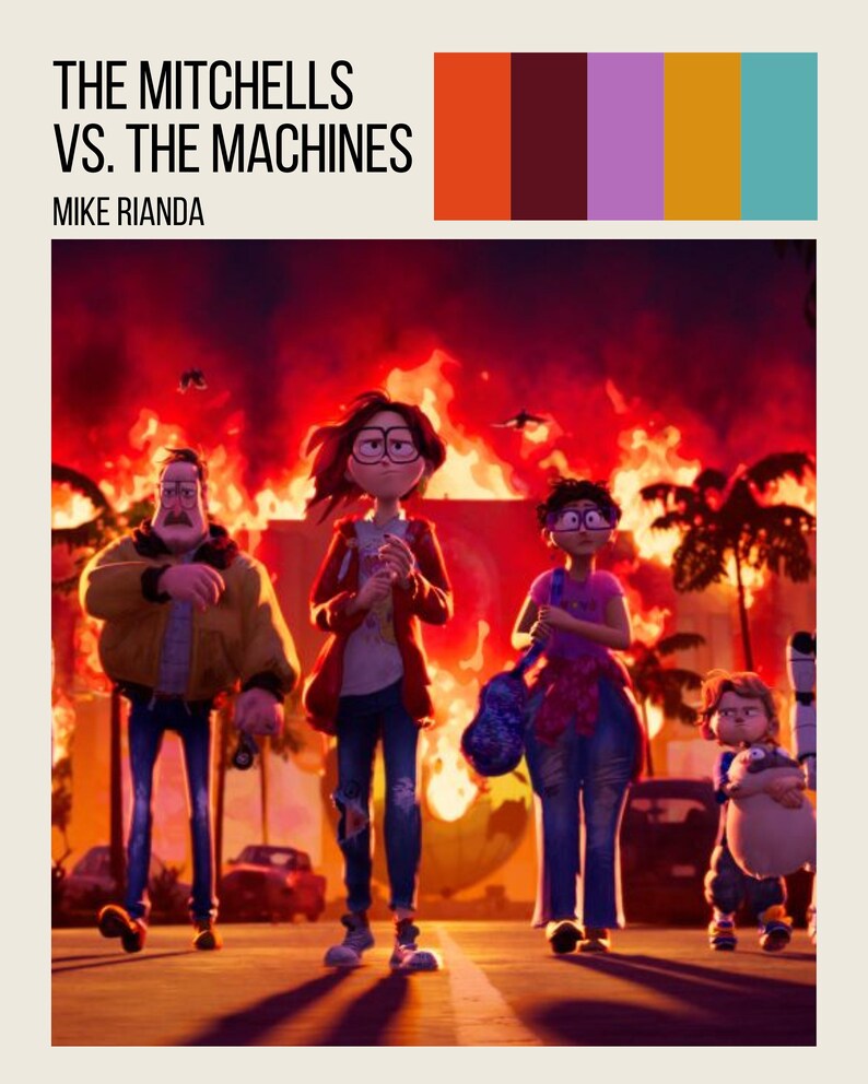 The Mitchells Vs. the Machines Minimalist Aesthetic Movie Print Wall ...