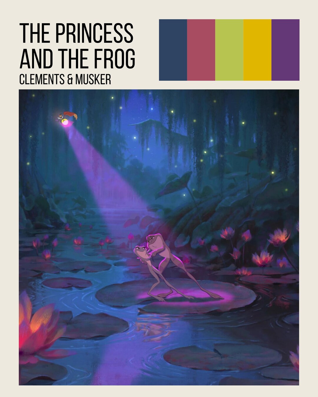 The Princess and the Frog Minimalist Aesthetic Movie Print Wall ...