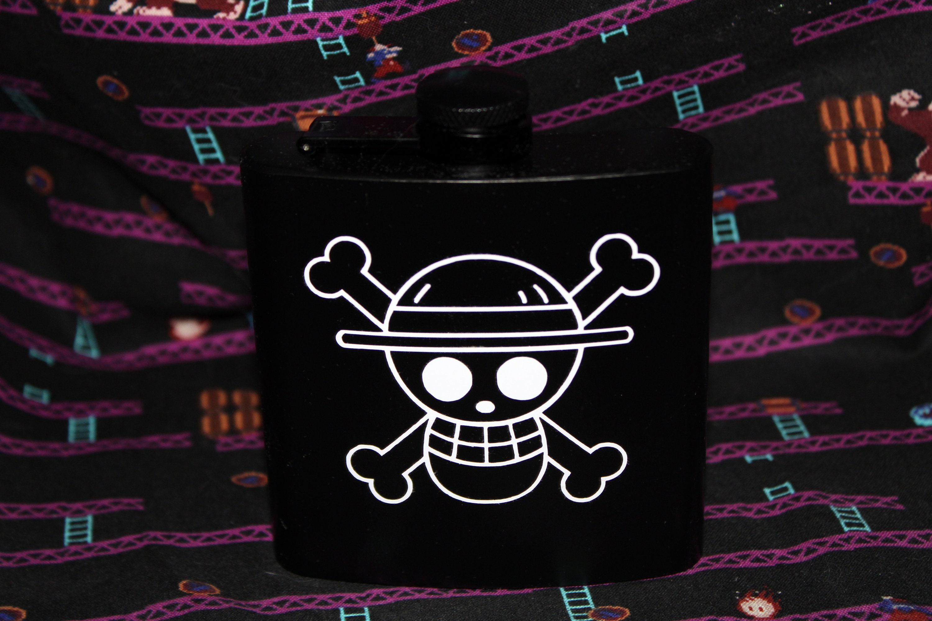 Monkey D Luffy One Piece Hip Flask 6oz Black Flask - Etsy