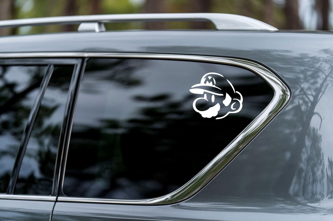 Mario Facing Left Fan Art Mario Brothers Fun Vinyl Car Decal Starts at ...