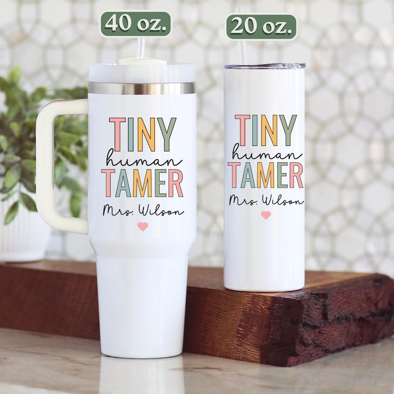 Tiny Human Tamer 40oz Tumbler With Handle, Tiny Human Tamer Travel Cup ...
