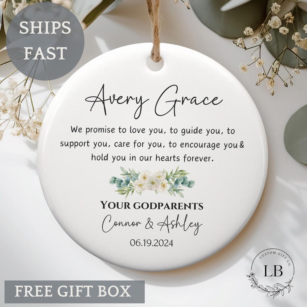 Custom Baptism Ornament Gift From Godparents, Godmother Godfather ...