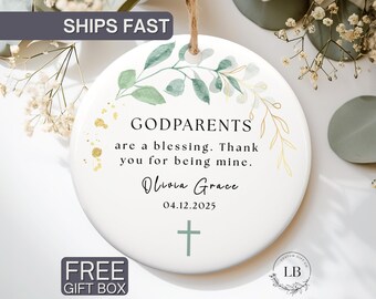 Personalized Godparents Ornament, Custom Godparents Christmas Ornament ...