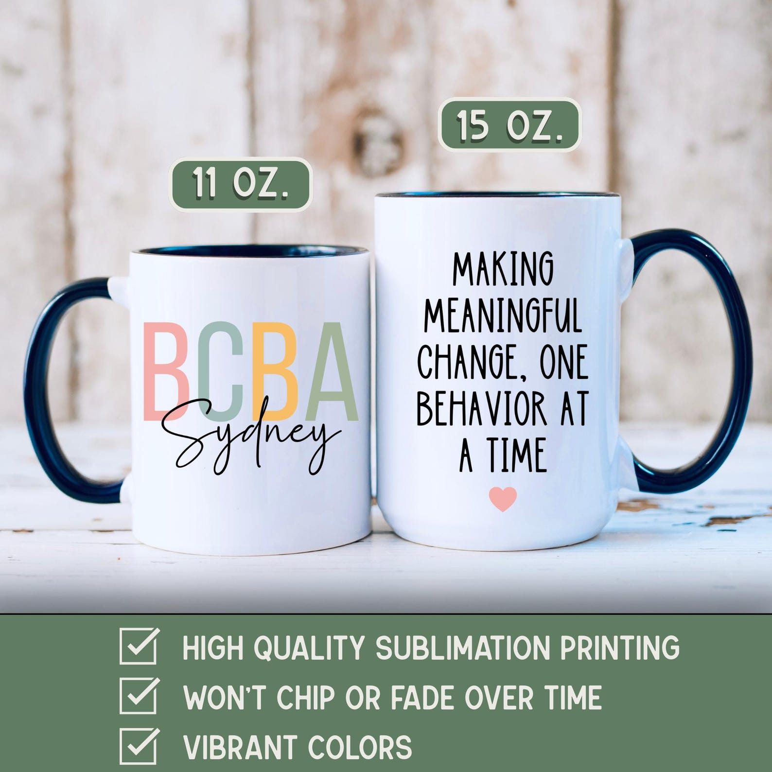 Personalized BCBA Mug, Behavior Therapist Gift, Behavioral Analyst ...