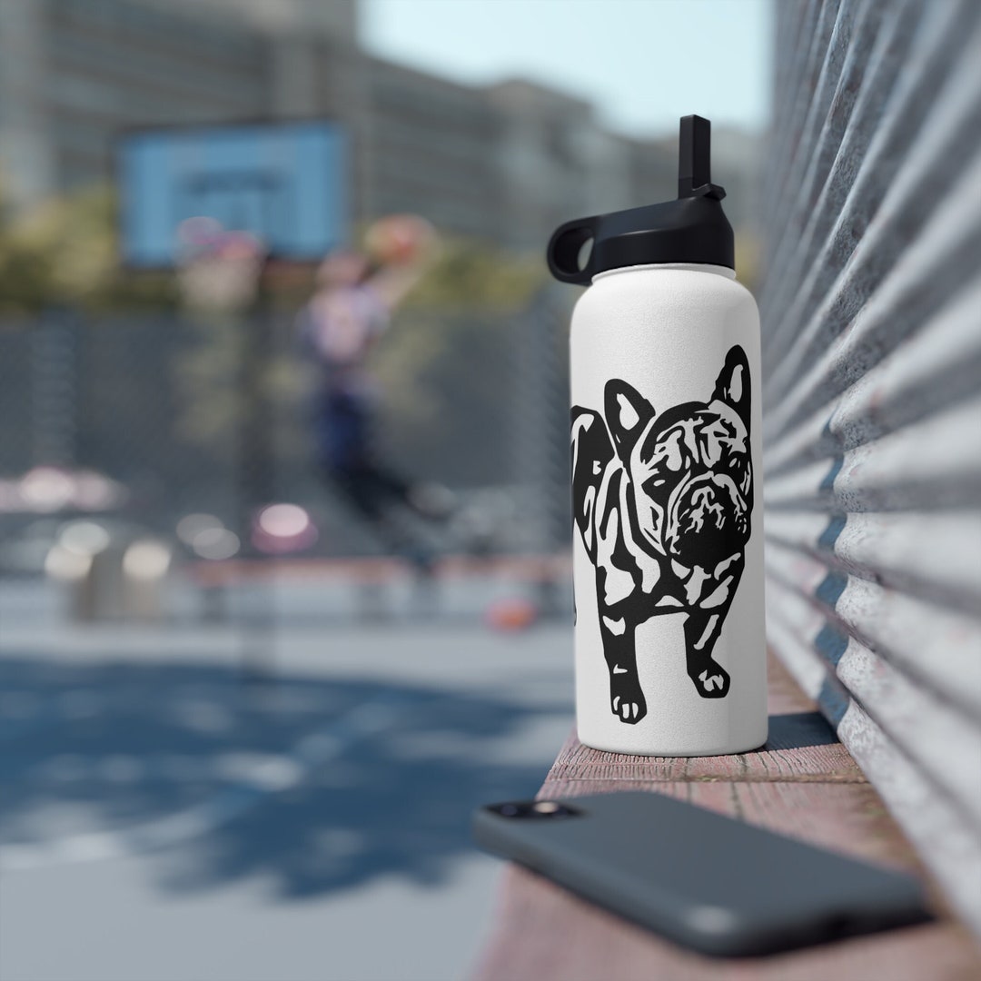 Full Body French Bulldog Stainless Water Bottle Stylish Dog Lover ...