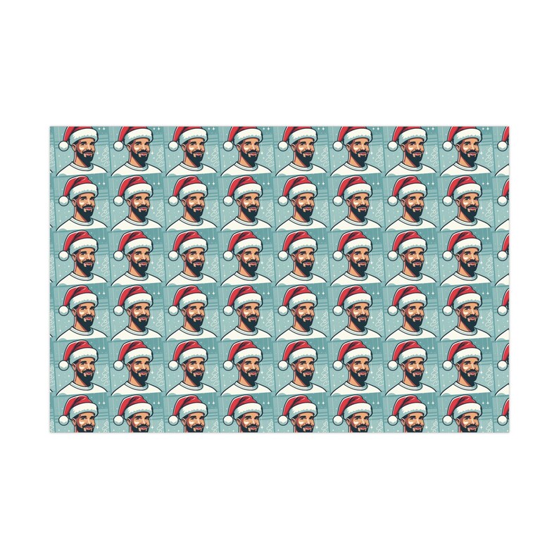 Drake Santa Hat Wrapping Paper Drake Gift Paper Christmas - Etsy