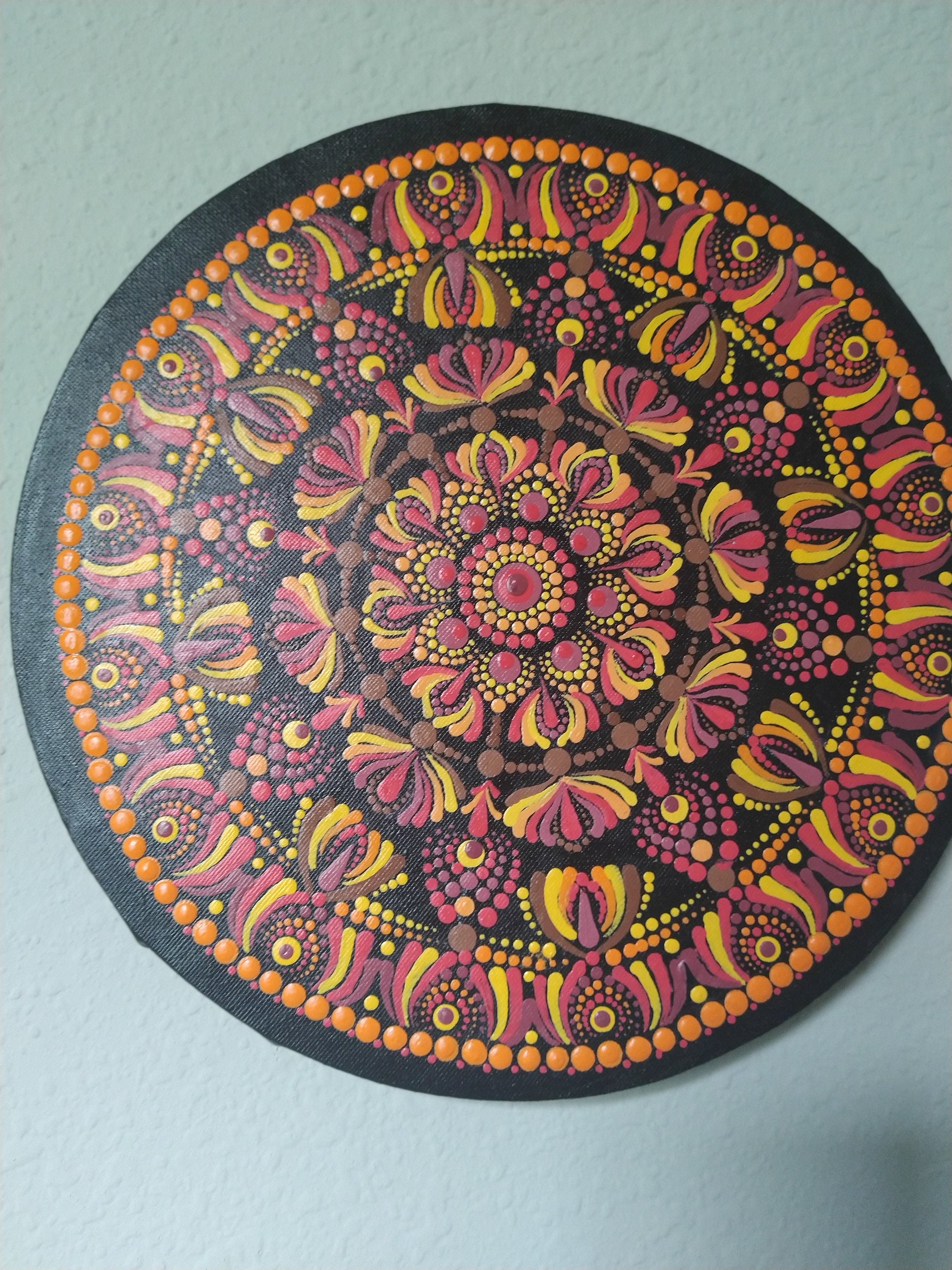 Dot Mandala Art on Stretched Canvas - Etsy