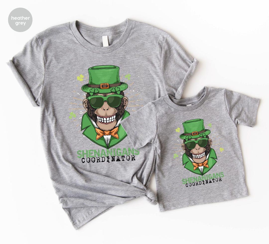 St. Patricks Day Shamrock Monkey Tee, Shenanigans Coordinator Shirt ...