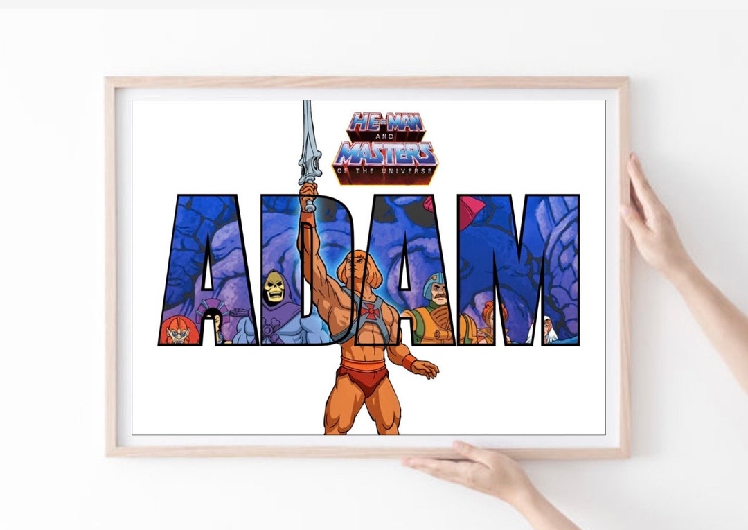 He-man Cartoon Themed Retro Personalised Print - Etsy