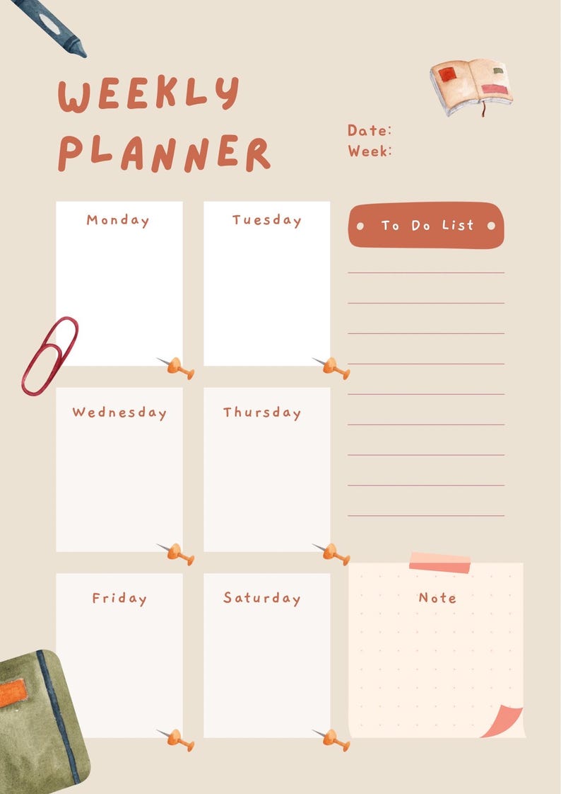 Weekly Planner - Etsy