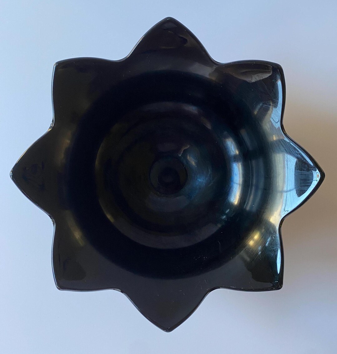 Vintage Fenton Black Amethyst Glass Lotus Footed Pedestal Bowl (B) - Etsy