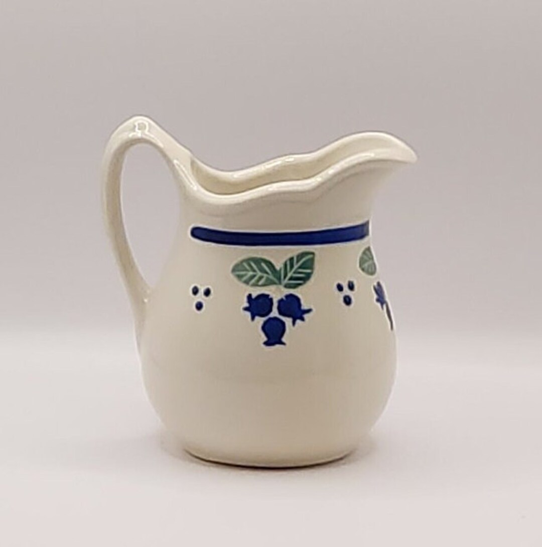 Blueberry Pattern Creamer or Syrup Pitcher by Hartstone Pottery for LL ...