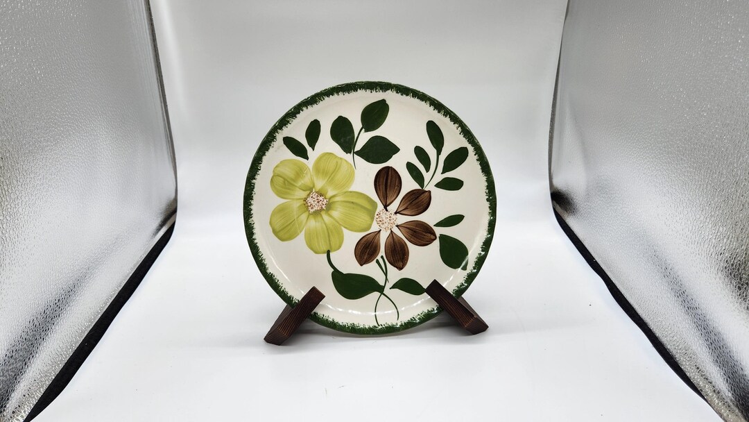 Set of THREE Blue Ridge Southern Pottery 9.25" Dinner Plates in "green ...