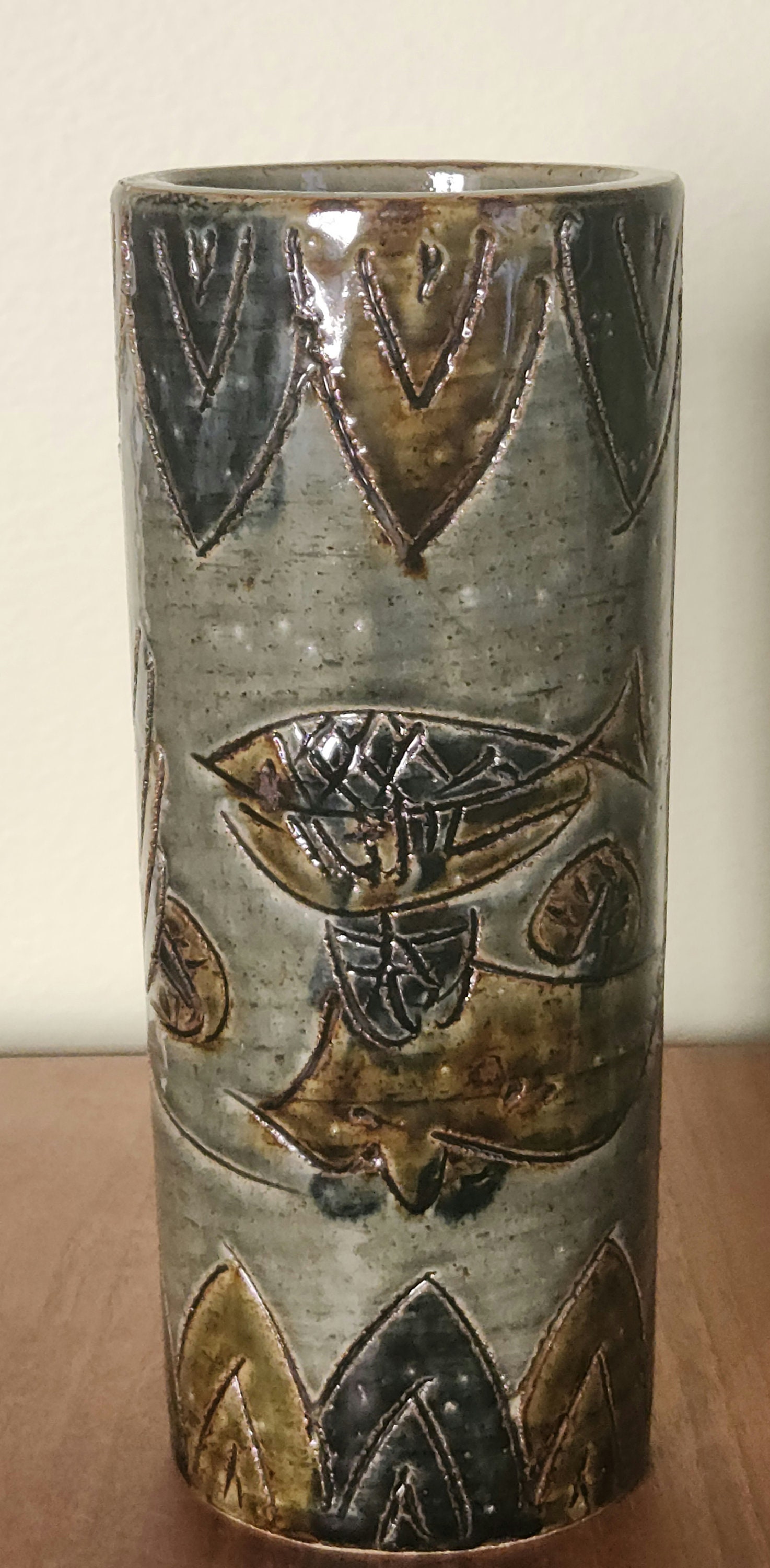 Vintage Mid-century Japanese OTAGIRI MERCANTILE COMPANY Incised Pottery ...