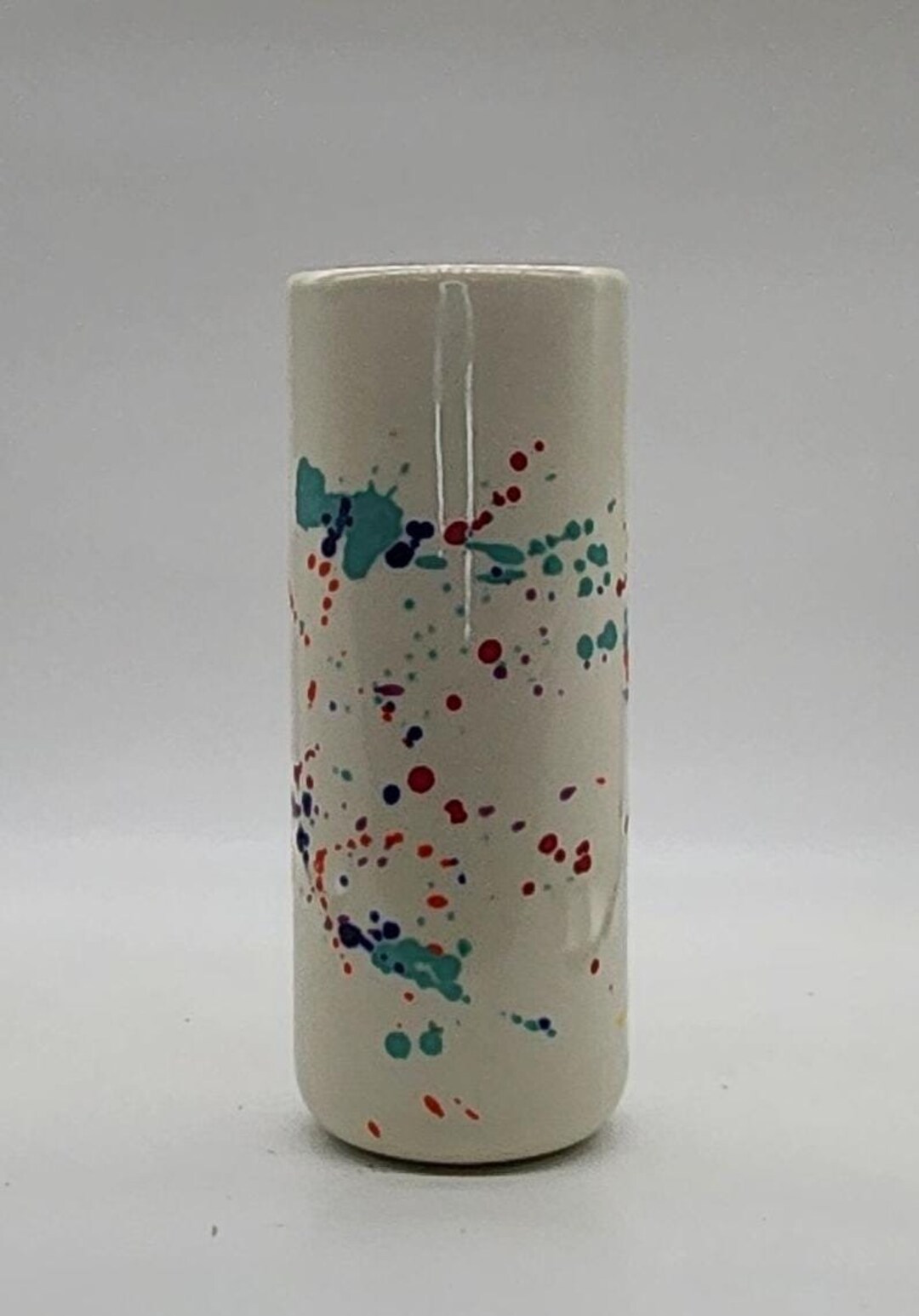 Tall, White, Splatter-painted Porcelain Confetti Vase -- Produced by ...