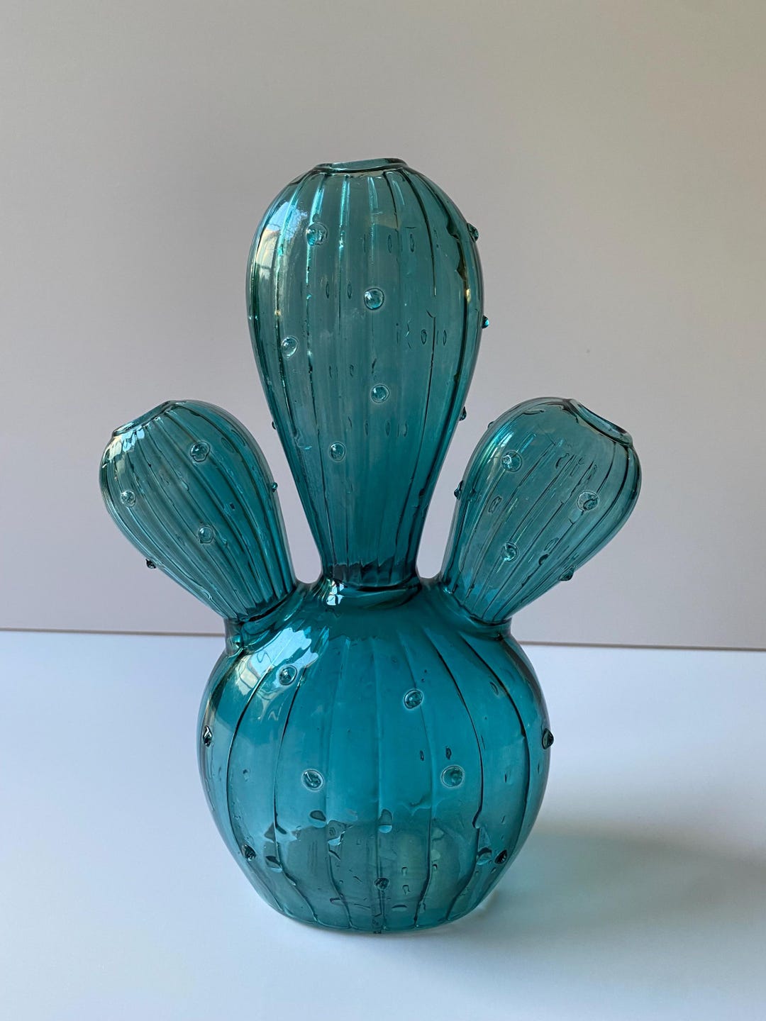 Anthropologie Blue Glass Cactus Flower Bud Vase (B) - Etsy