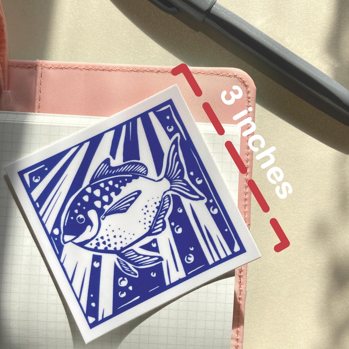 Kingfish Vinyl Sticker | 3 Inch, Cute Waterproof Deco Sticker ...