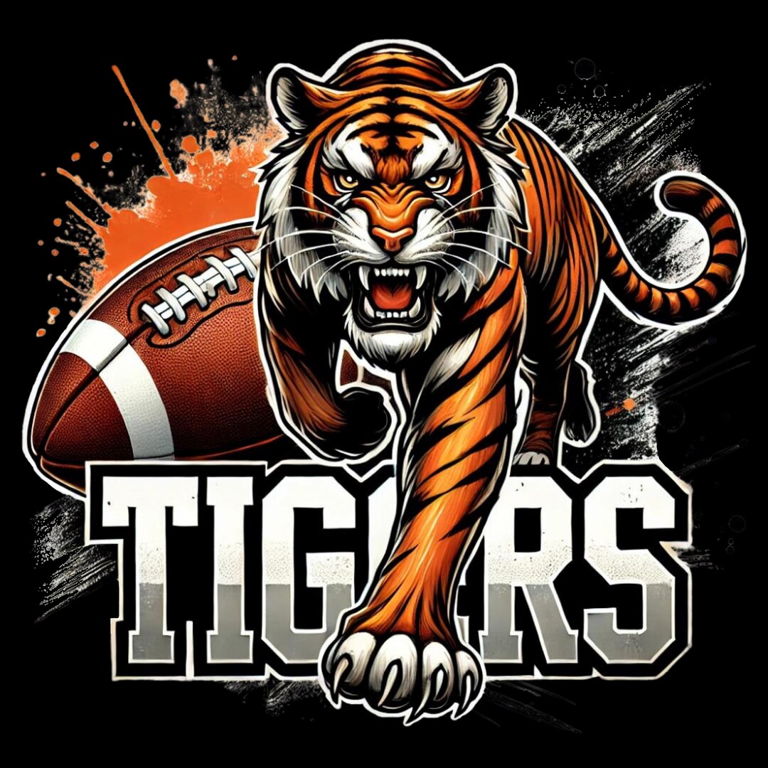 Tiger Football Digital Download, Sports Clipart, Team Mascot, Orange ...