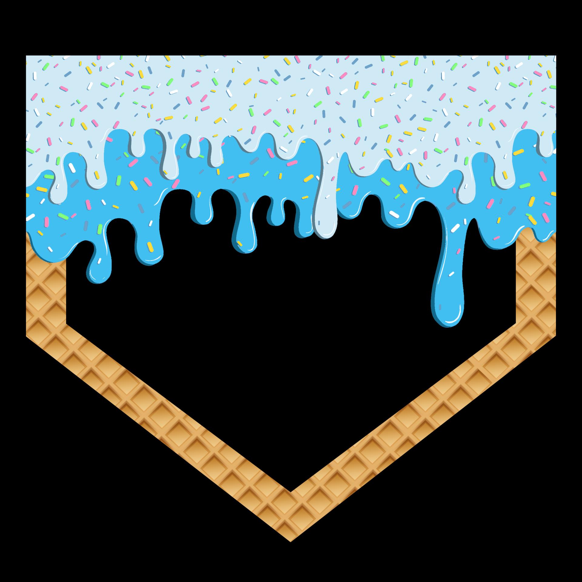 Waffle Cone Digital Download, Ice Cream Cone Graphic, Blue Drip Art ...