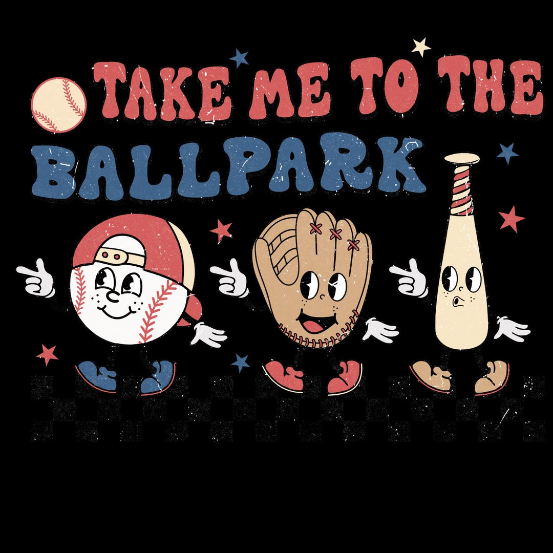 Take Me to the Ballpark Digital Download, Baseball SVG, Cartoon ...