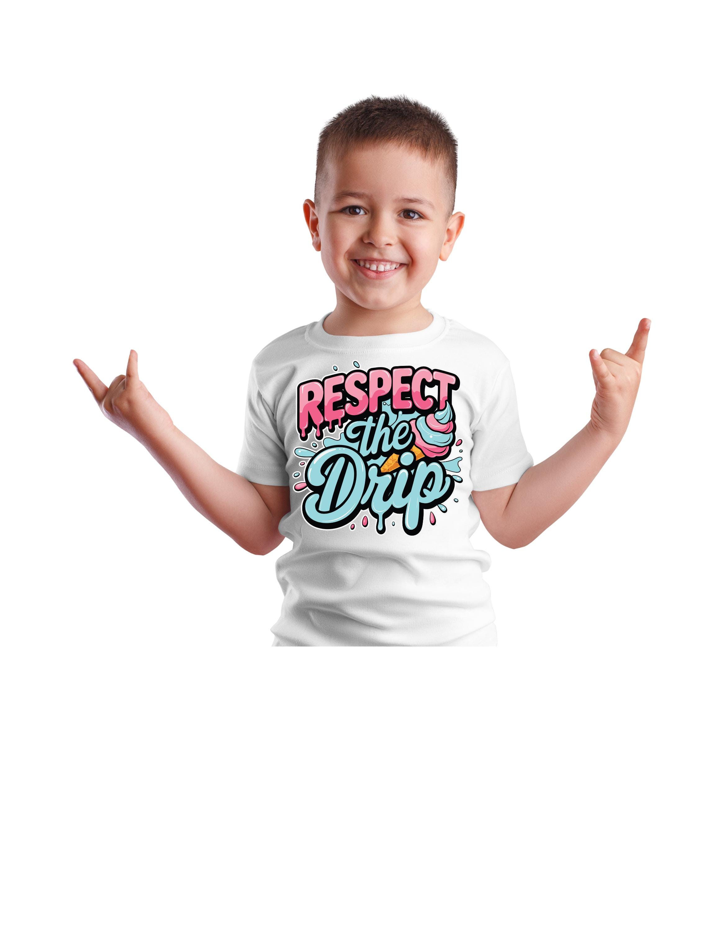 Respect the Drip Digital Art, Ice Cream Cone Graphic, Trendy Slogan ...