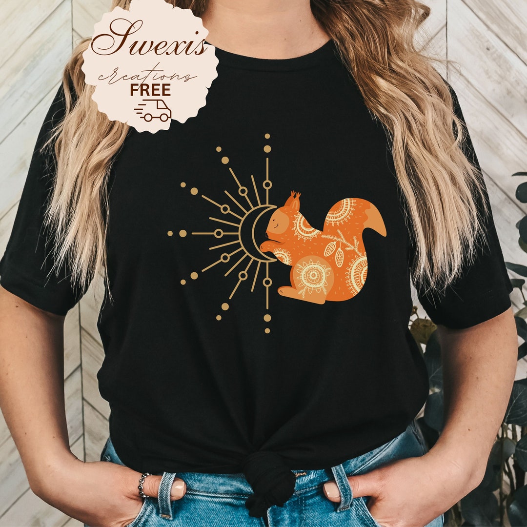Celestial Squirrel Shirt, Funny Squirrel Shirt, Cute Squirrel Lunar ...