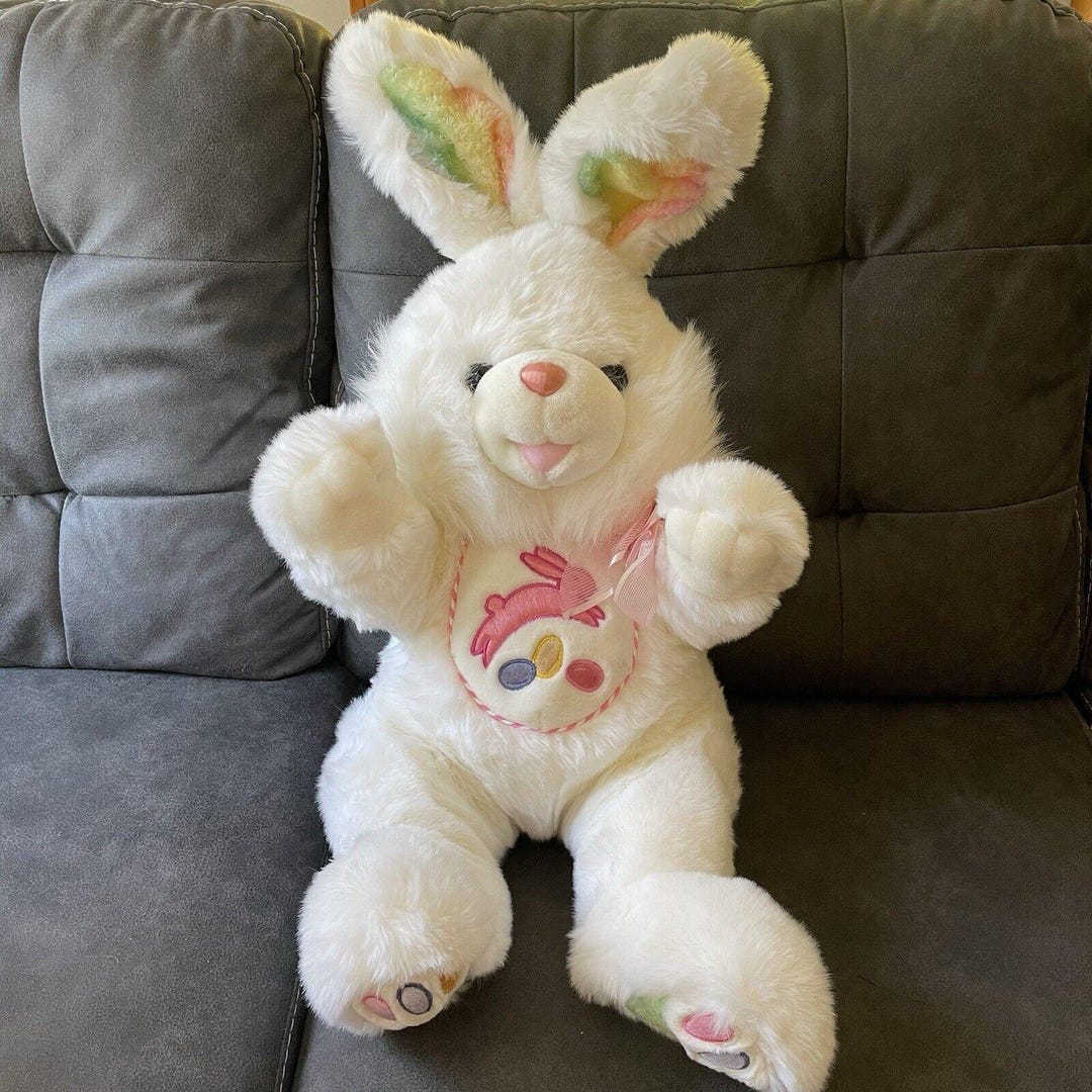Dan Dee Collectors Choice Plush Easter Bunny Rabbit White Pink Hoppy ...