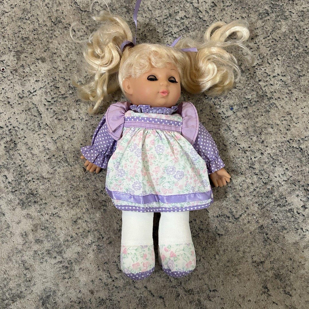Vintage Simba My Love 90s Baby Doll Open Close Eyes Blonde Purple ...