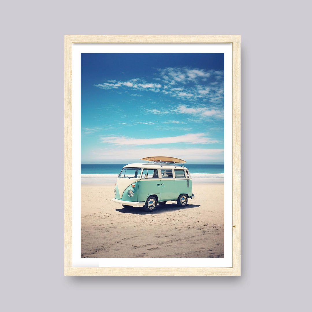 Vintage Surf Van Poster, Surf Poster, Beach Wall Art, Surf Art, Surf ...