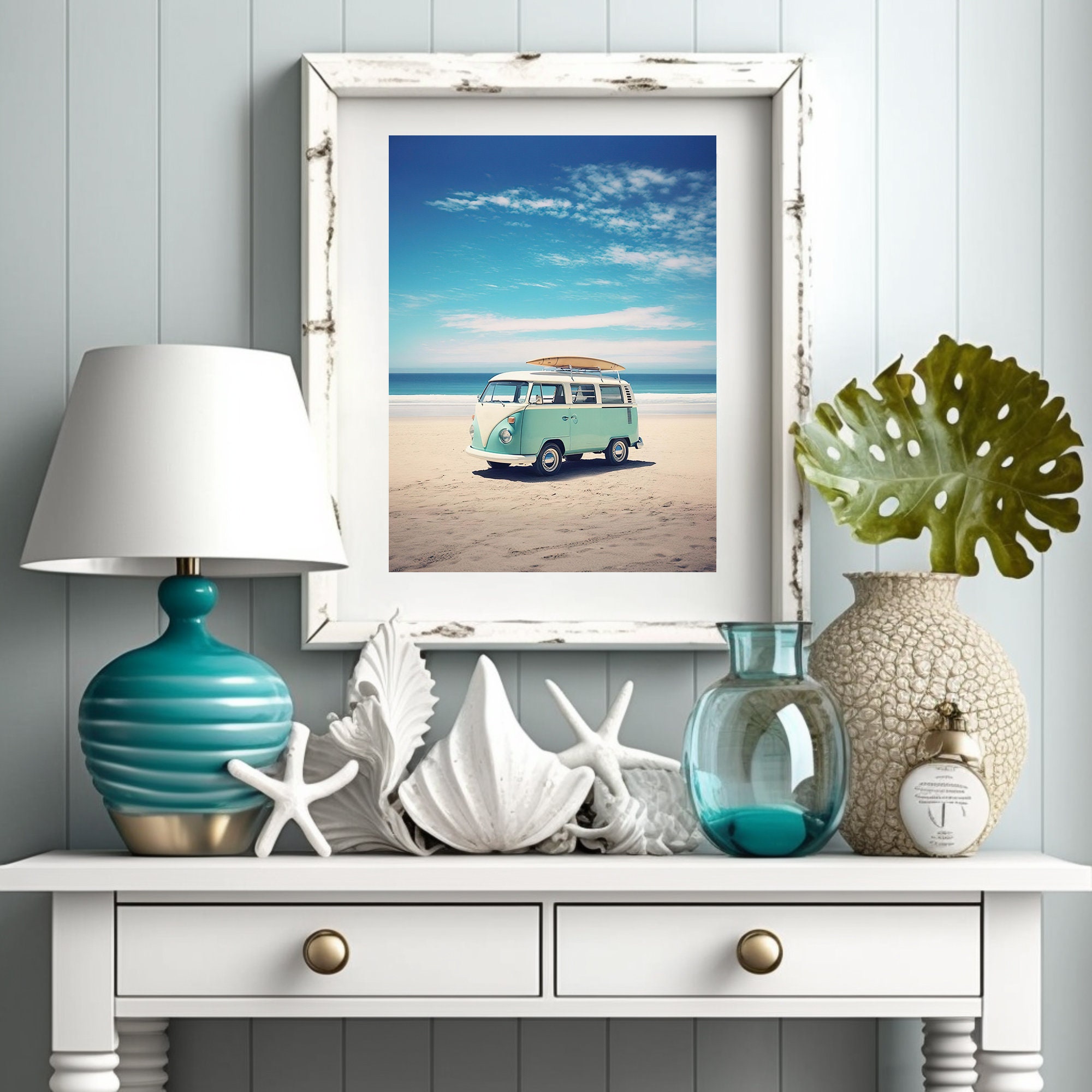 Vintage Surf Van Poster, Surf Poster, Beach Wall Art, Surf Art, Surf ...