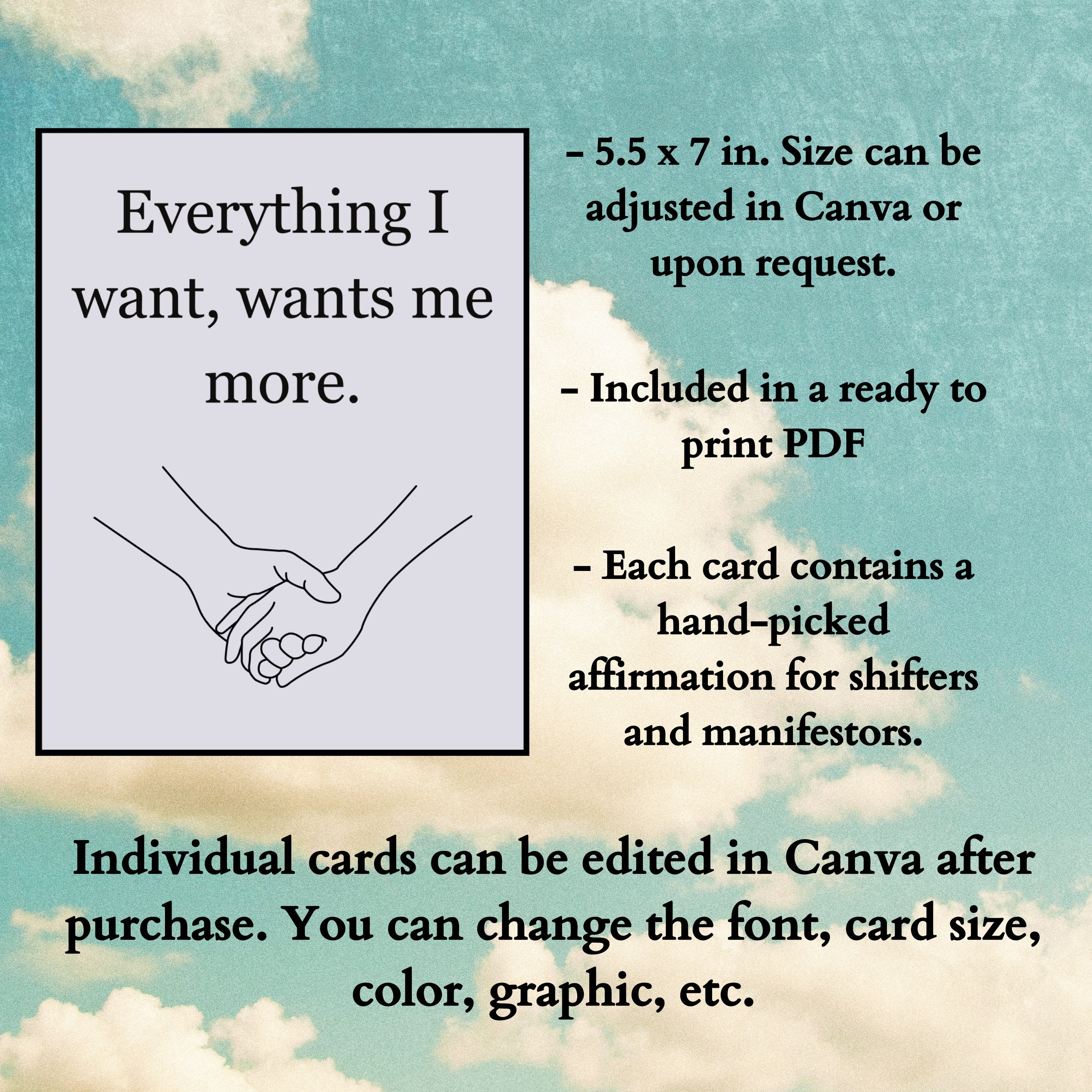 60 Printable Affirmation Cards, Printable Deck, Affirmation Card Set ...