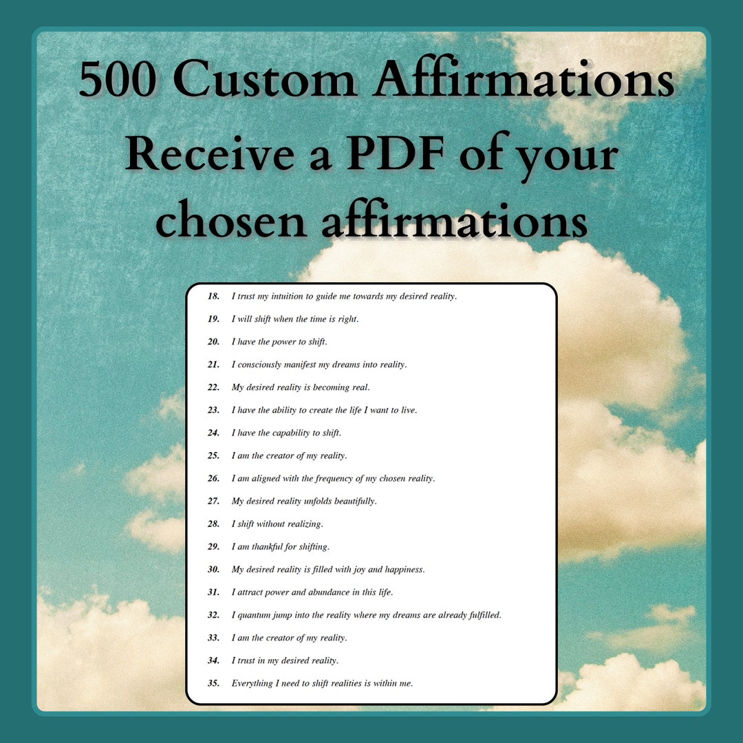 500 Affirmations, Custom Subliminal Affirmations Script, Personalized ...