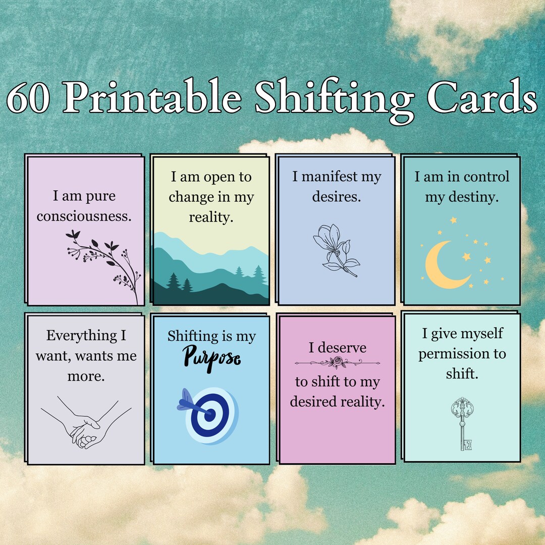 60 Printable Affirmation Cards, Printable Deck, Affirmation Card Set ...