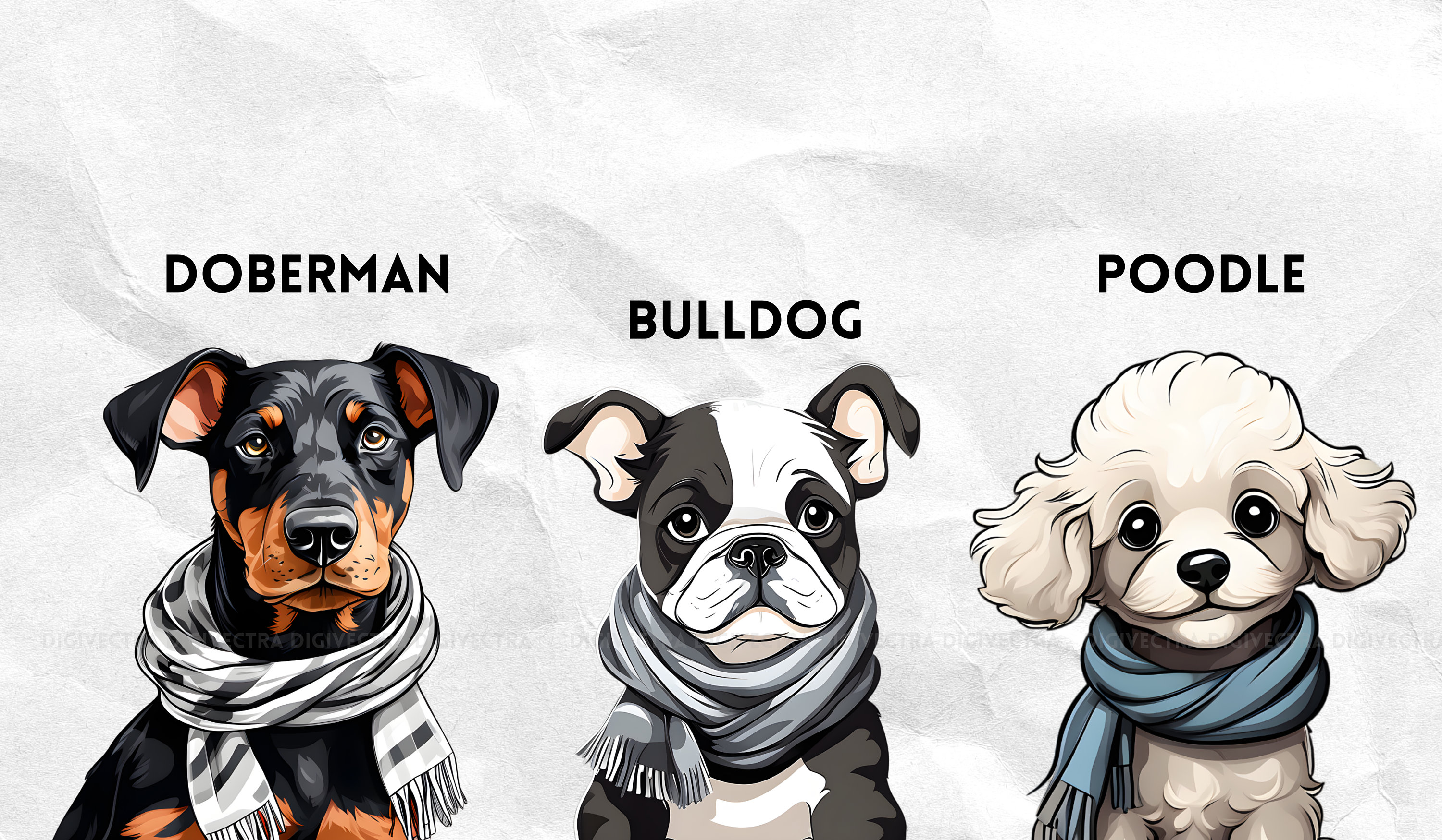 15 Christmas Puppy Designs, Puppy Wearing Scarf SVG, Cute Puppy Bundle ...