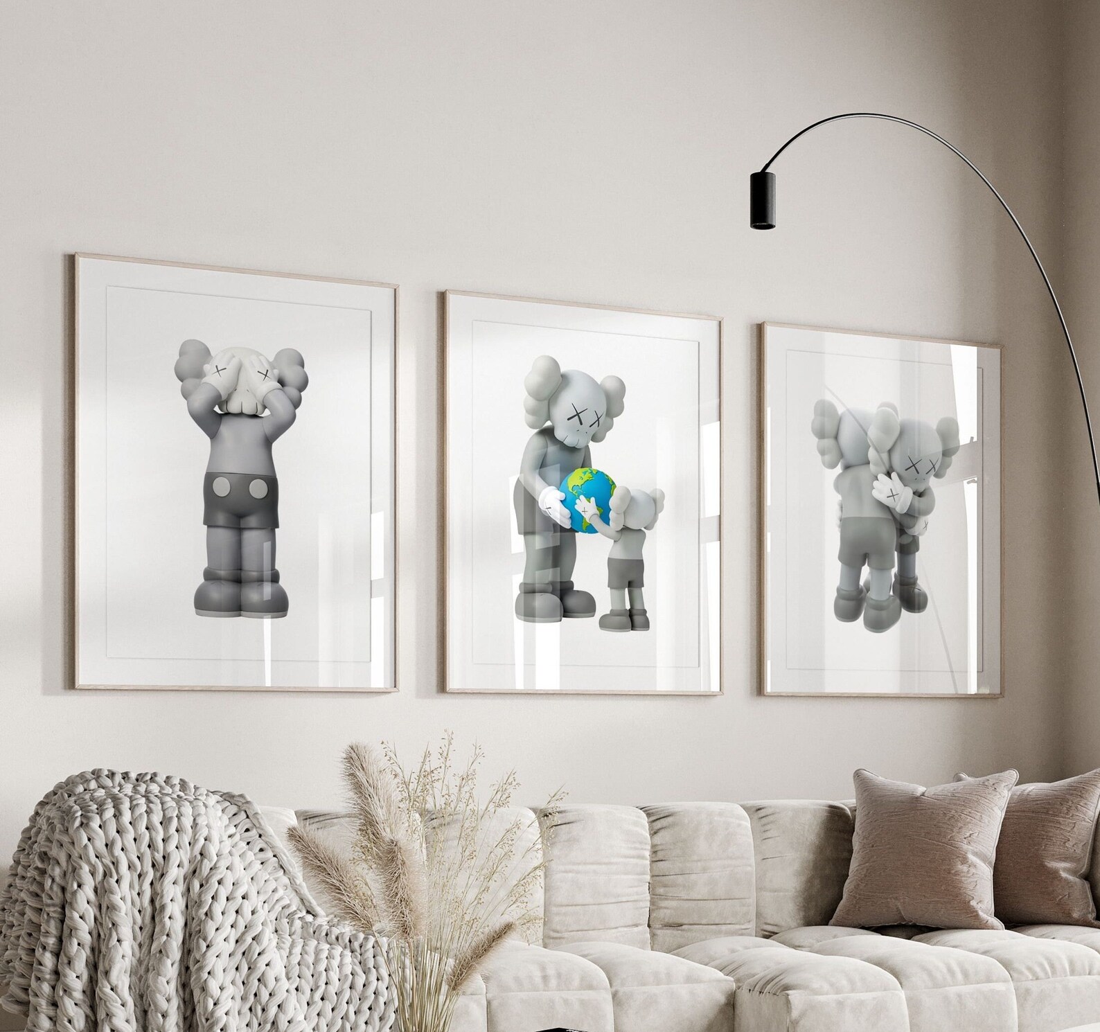 Hypebeast Toys Poster Set of 3 Gray White Hypebeast Figure Printable ...