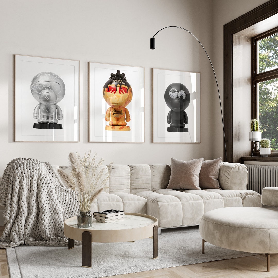 Figure Hypebeast Toys Poster Set of 3 Bedroom Trendy Hypebeast Figure ...