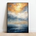 Dark Blue and Gold Abstract Art Ocean Art Contemporary Art Landscape ...