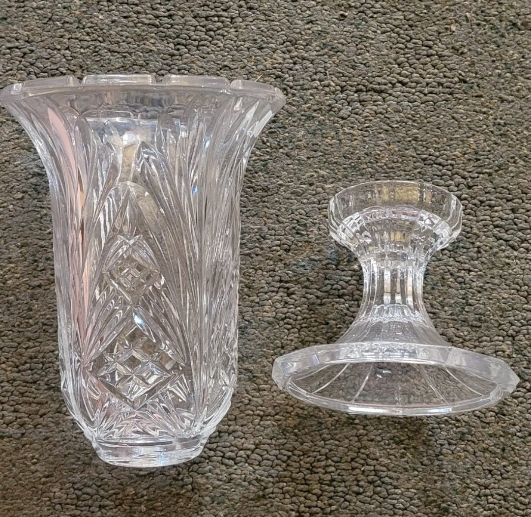 Towle Crystal Hurricane Vase - Etsy
