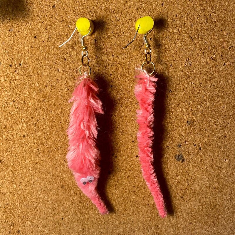 Fuzzy Worm Toys - Etsy