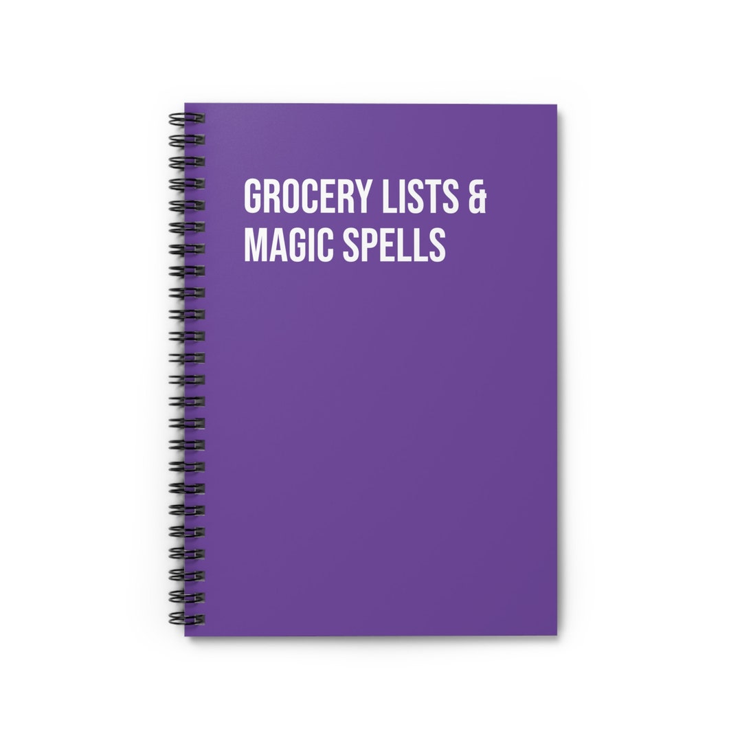 Grocery Lists and Magic Spells Spiral Notebook Ruled Line - Etsy