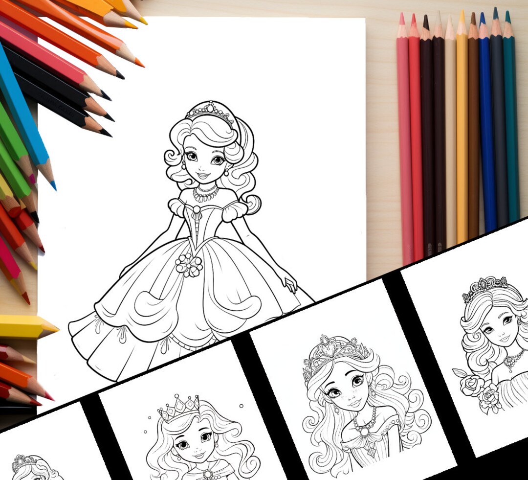 15 Princess Coloring Pages, Printable, Princess, Queen, Royal, Regal ...