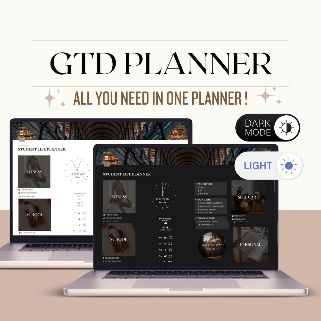 Gtd Planner Gtd Digital Planner Notion Template Notion - Etsy
