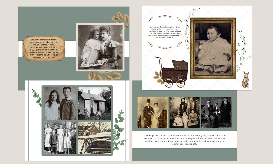 Digital to Print Genealogy Ancestry Family History Photo Book Template ...