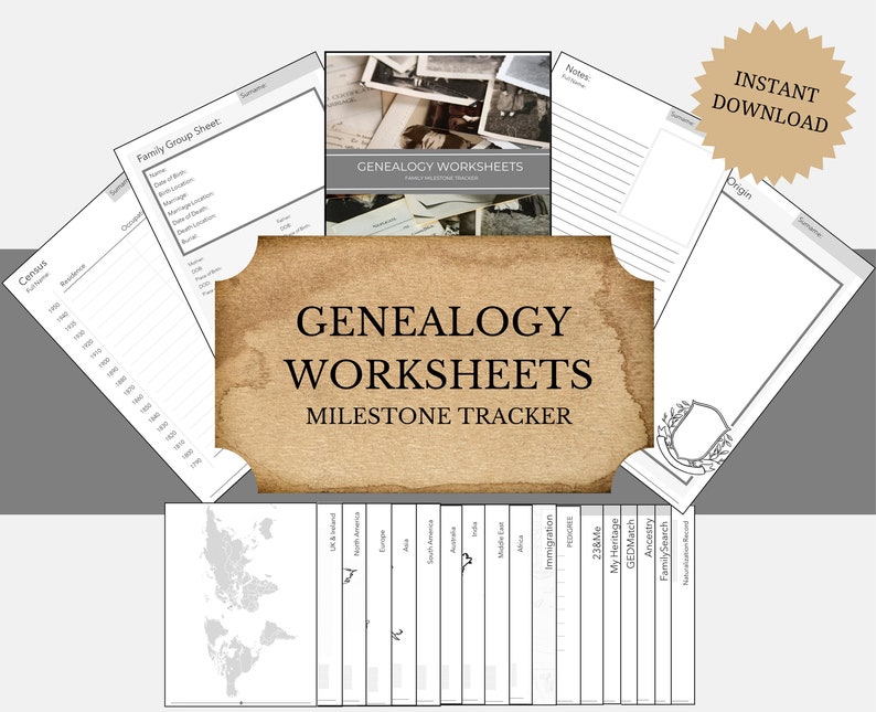 Genealogy Worksheets for Family History Research | Printable Ancestor ...