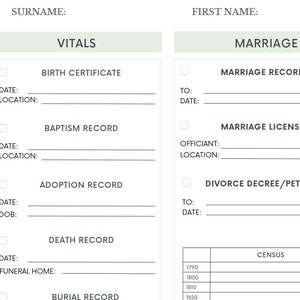 Digital or Printable Instant Download Genealogy, Ancestry Research ...