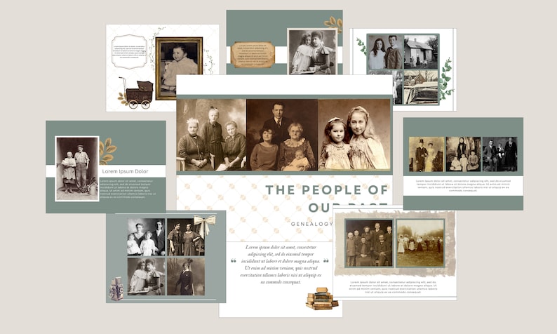 Digital to Print Genealogy Ancestry Family History Photo Book Template ...
